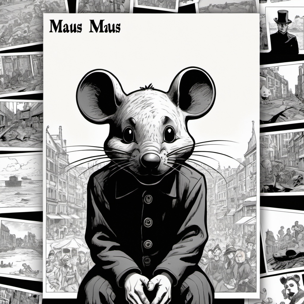 create a poster with images of the graphic novel maus