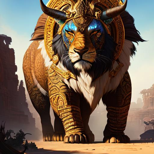 majestic and fierce african mythological beast set,... | OpenArt