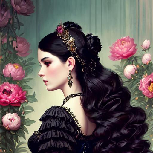 a Beautiful Goth Renaissance woman, Corset. High Fas... | OpenArt