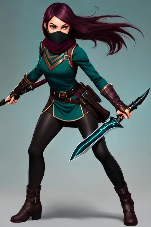 female young teenage rogue with bronzed tan skin, bl... | OpenArt