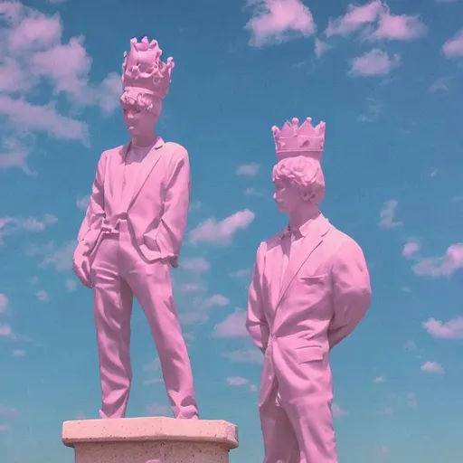 king rizz vaporwave synthwave retrowave statue 1980... | OpenArt