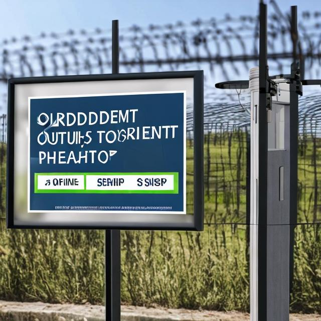 Design an outdoor shop sign post for a security syst...