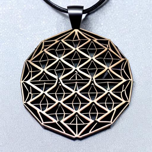 Gun metal {pinecone} pendant, complex 4d sacred geom... | OpenArt