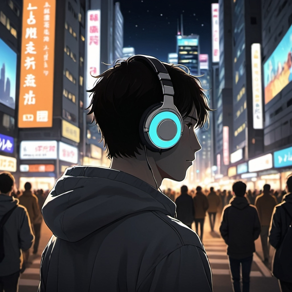 Anime picture showing behind of guy,no face revealed...