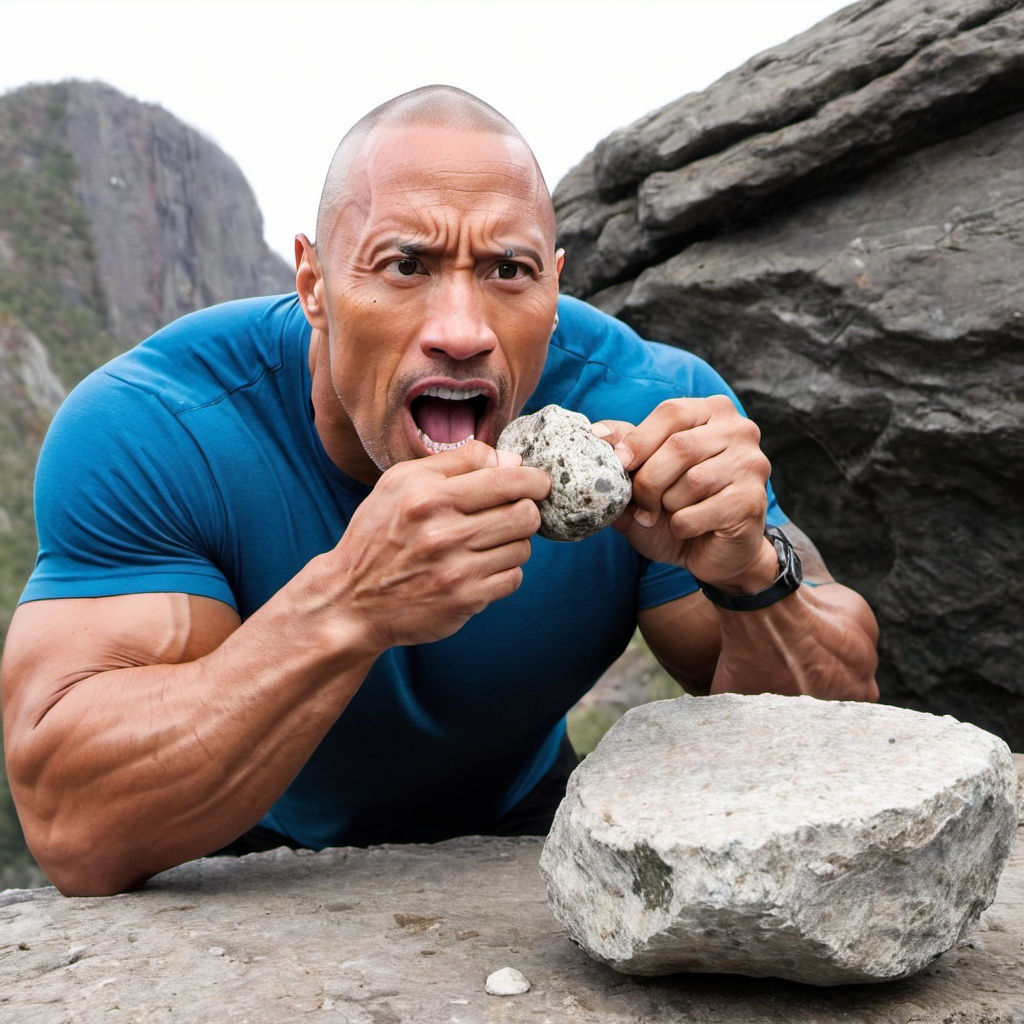 him eating the rock