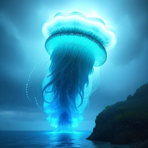 gigantic monstrosity jellyfish sea monster, highly d... | OpenArt