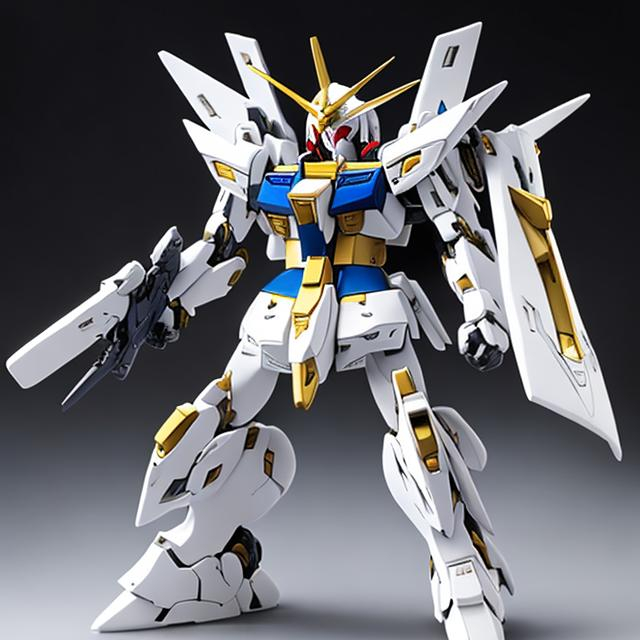 gundam nu gundam realistic white and gold