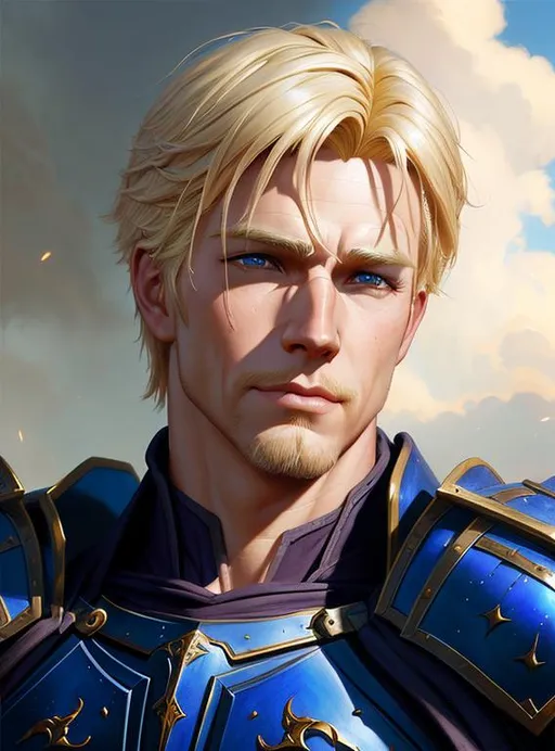 a fantasy style portrait painting of a men paladin,... | OpenArt