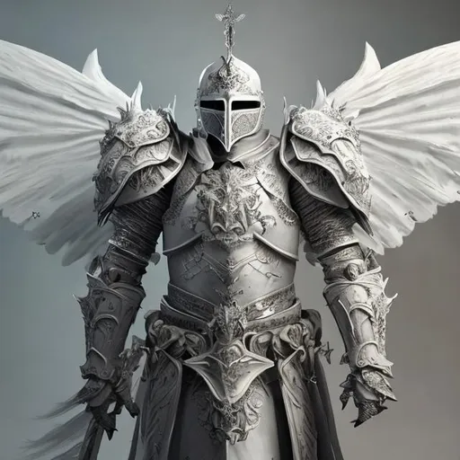 paladin man, spectral wings, black wings, night sky,... | OpenArt