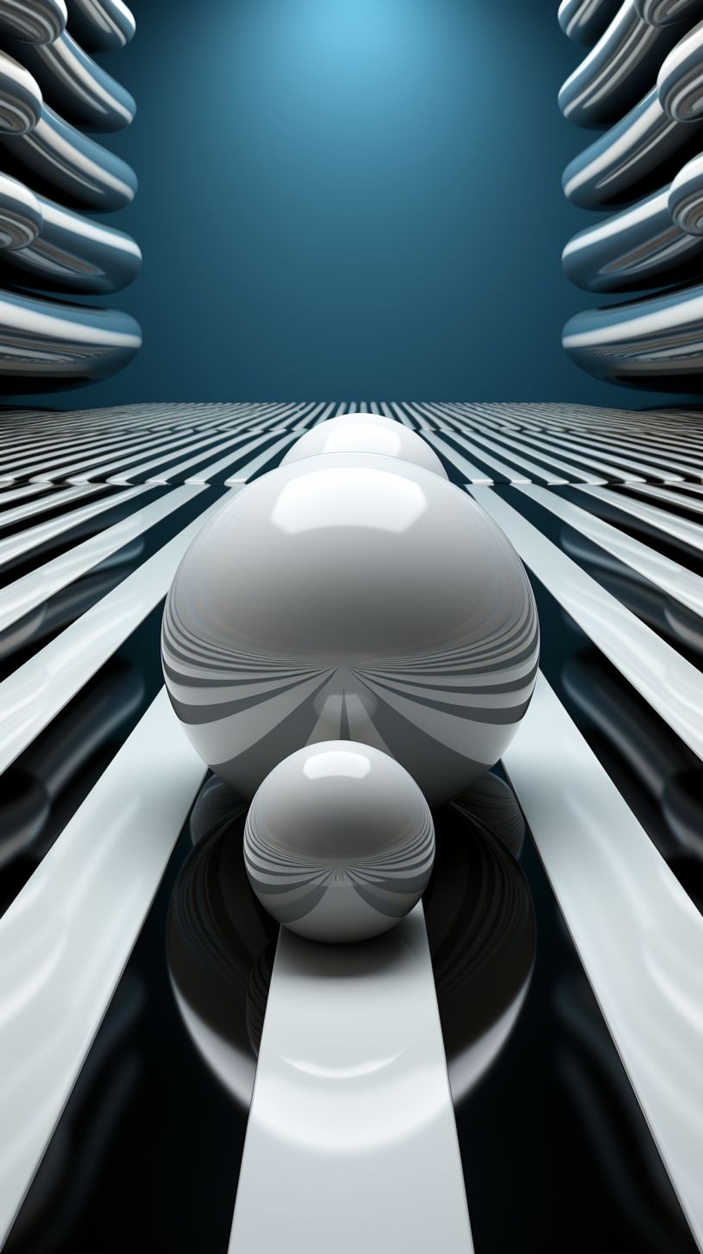 vector striped balls bounce around, checkerboard bac...