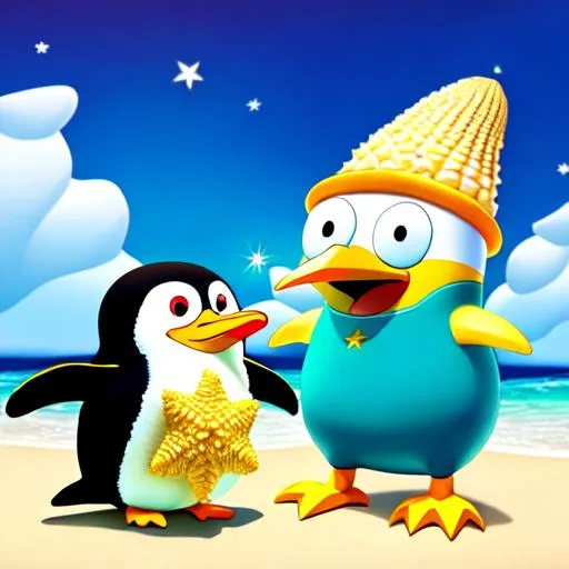 patrick star with (((corncob))) arms and legs, fight... | OpenArt