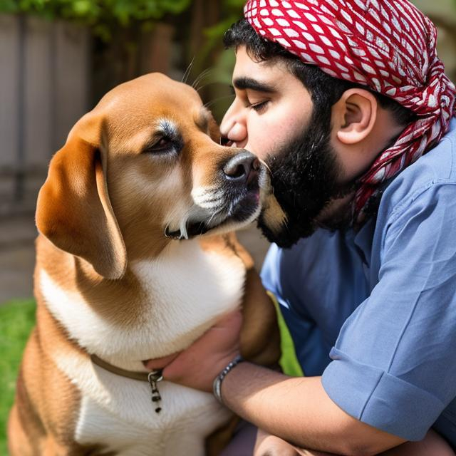Muslim kissing dog | OpenArt
