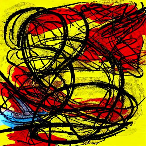 draw something abstract with yellow and red | OpenArt