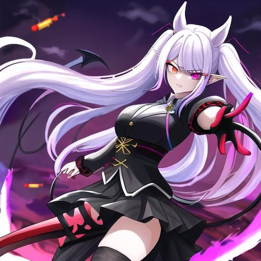 Haley as a demon (multi-color hair) (multi-color ey...