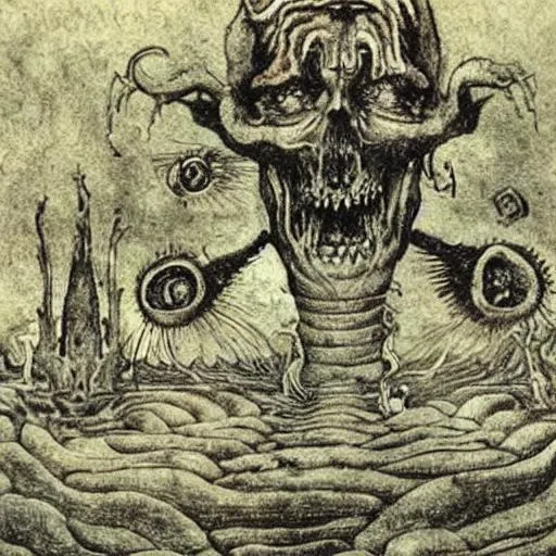 Coil of Satakal, a gong that turns a person into a z... | OpenArt