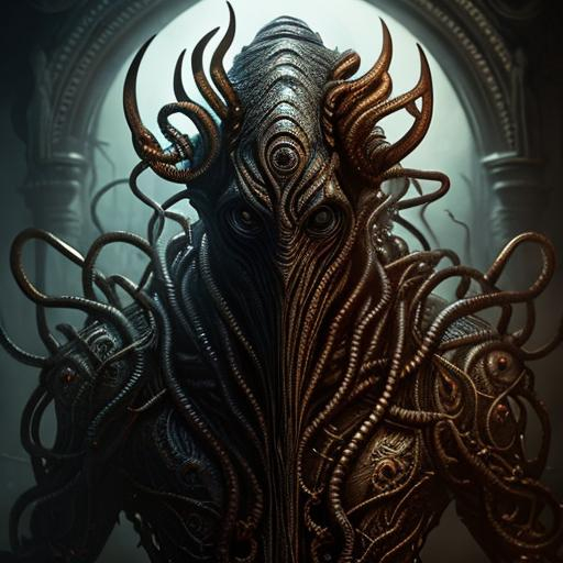 eldritch demon, H.P Lovecraft, trending on artstatio...
