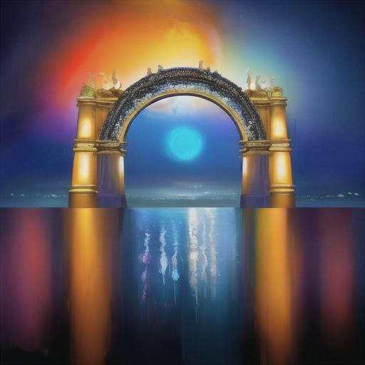 Create a modern oil painting that depicts the arch o... | OpenArt