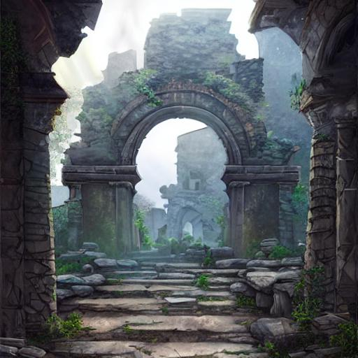 Concept Art Of Ancient Fantasy Ruins With An Ancient 