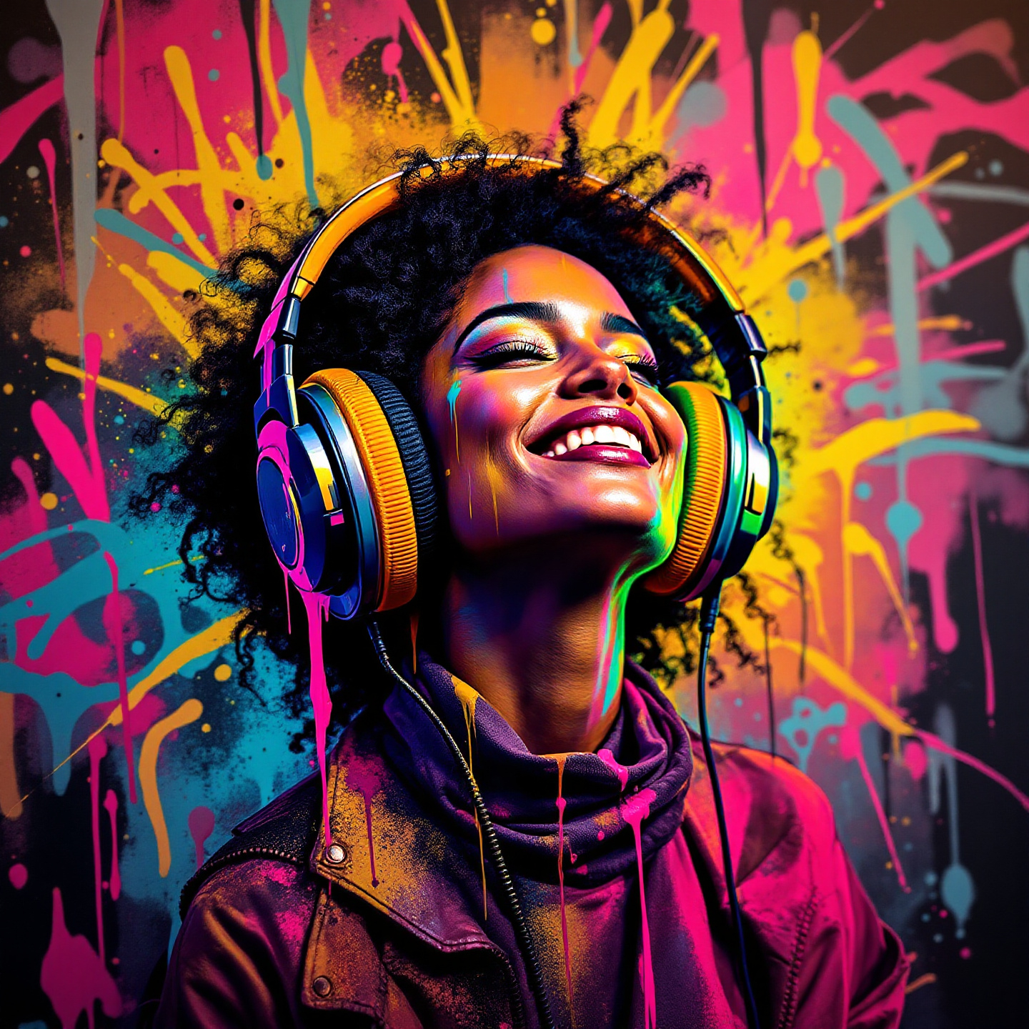 she feels and moves to hip-hop music and sings