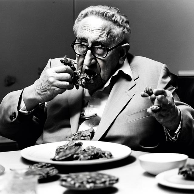 Henry Kissinger eating bugs