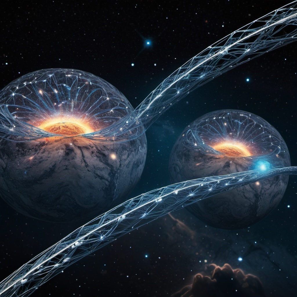 conceptual image of a deep neural network connecting...