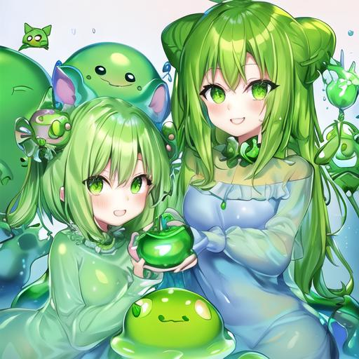 slime pet, slime companion, friend, green, videogame... | OpenArt