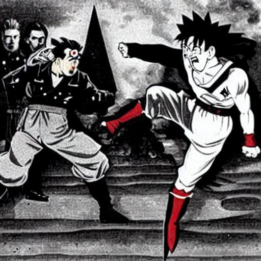 Adolf Hitler fighting Goku
