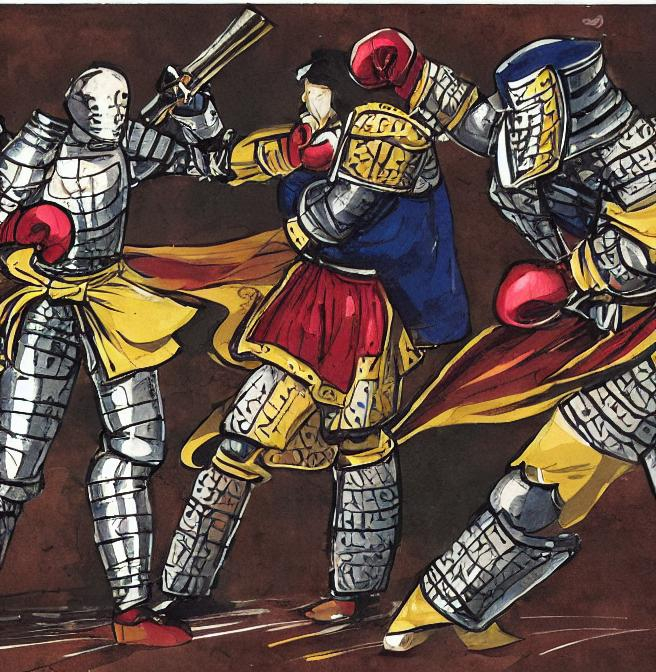 full body knight boxing with samurai | OpenArt