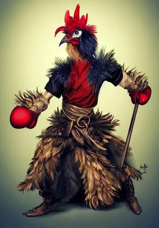 portrait of an anthropomorphic rooster man dressed a... | OpenArt