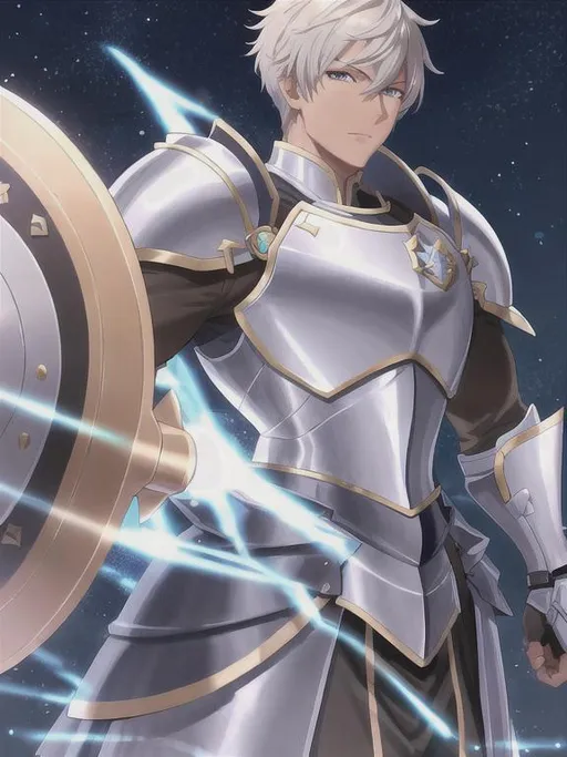 Fire Emblem style male human knight, dark skin, yell... | OpenArt