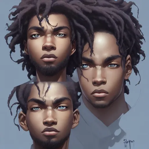 an anime handsome black man, brown skin, young, shor... | OpenArt