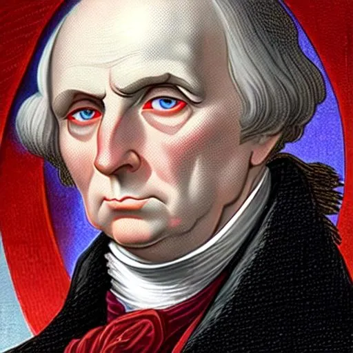 a zoomed in picture on president James Madison. He i...