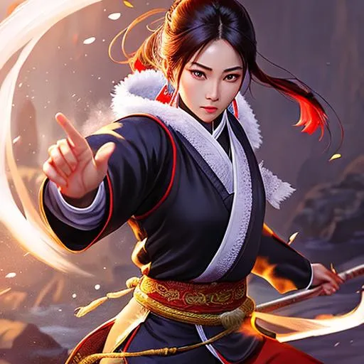 kungfu training, female wuxia character, fantasy, ch... | OpenArt