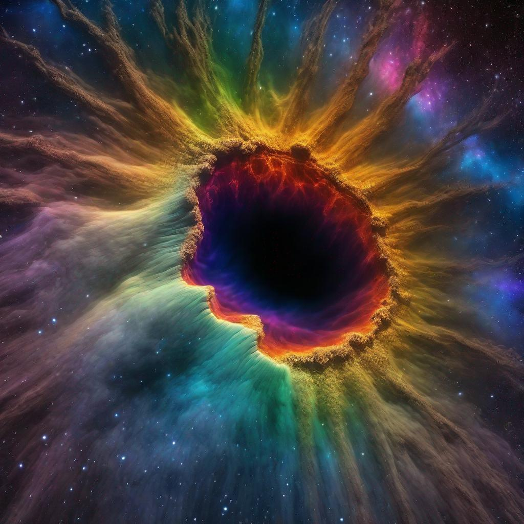 A very detailed uhd, 64k, rainbow supernova remnant...