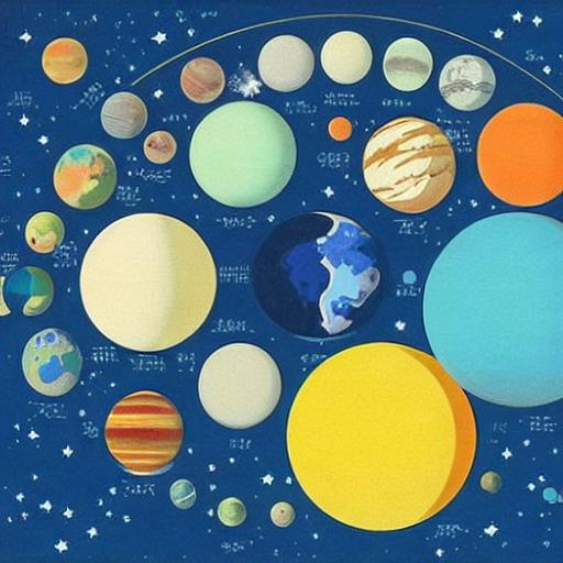 planets illustrated in studio ghibli animation