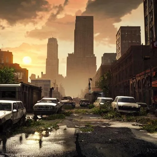 post-apocalyptic cityscape, the last of us, mutated... | OpenArt