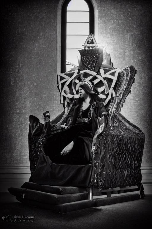 freemason queen sitting in her throne | OpenArt