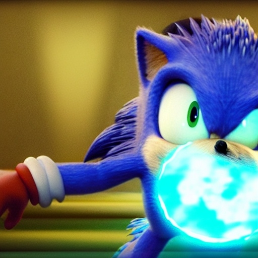 A Photograph of Sonic the hedgehog what’s running fa...