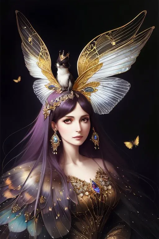 Glossy, sparkling portrait of beautiful queen, with...