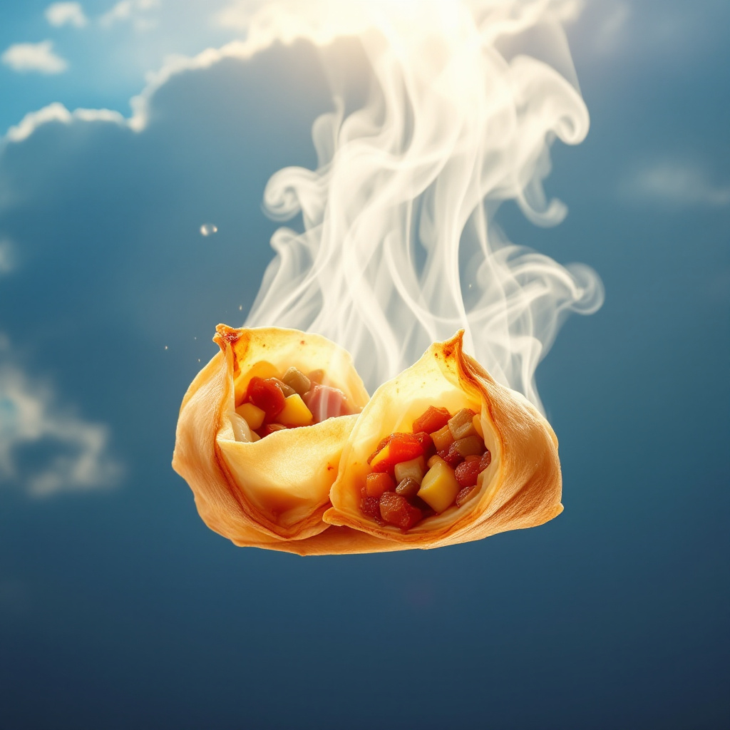 make a photo of a dim sum in the sky