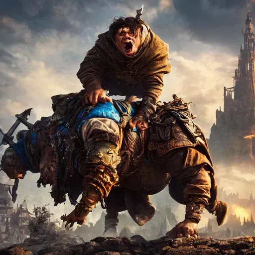 splash art of Quasimodo hunchback creature with a he...