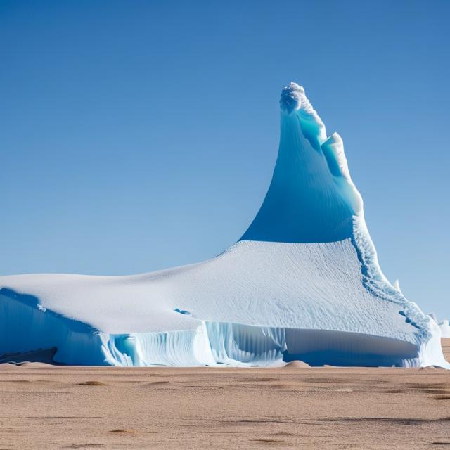 giant iceberg in the desert between sand dunes, hype... | OpenArt
