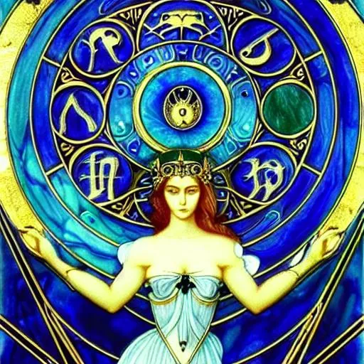 Gothic, Female Gemini zodiac sign, beautiful, full f...