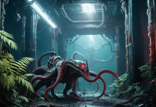 sci fi,, lovecraftian creature, horror, alien squid...