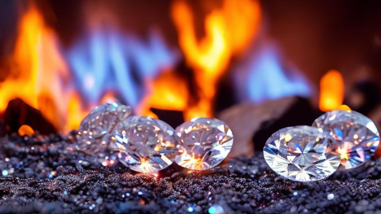Different colour of diamonds around a fire | OpenArt