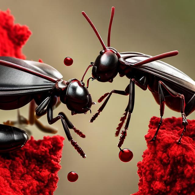 Bugs Fighting With Blood