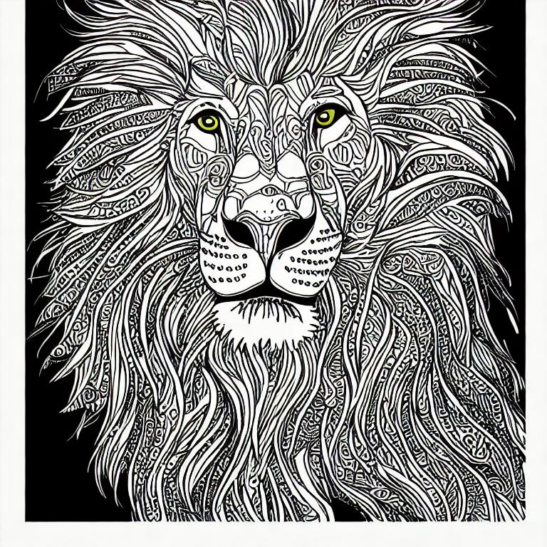 Playful Patterns of Lion Coloring Book for kids age 4-8