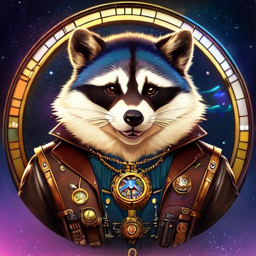 Professional digital art of (((steampunk fat raccoon... | OpenArt