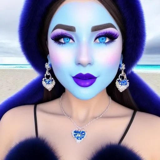 Daisy Ridley, eating candy ice cream, blue lipstick,... | OpenArt