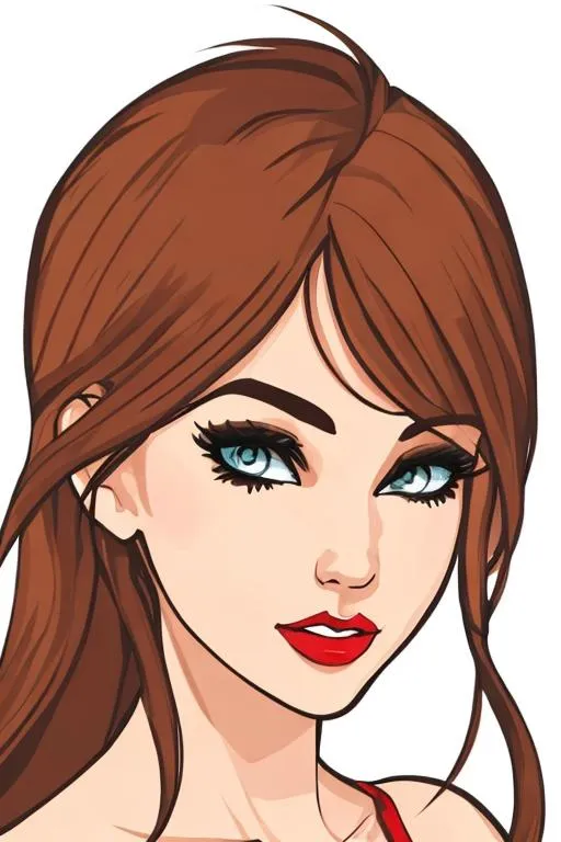 Beautiful woman cartoon portrait | OpenArt